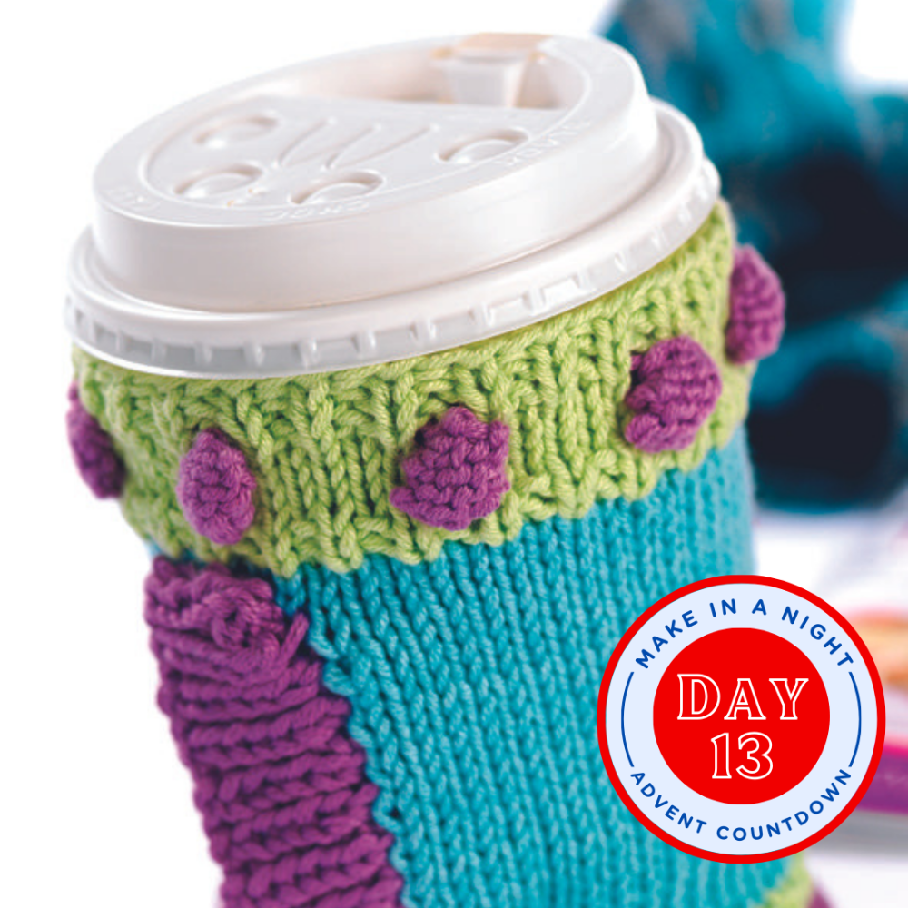 Advent Day 13: Bobble Cup Cosy | Knitting Patterns | Let's Knit Magazine