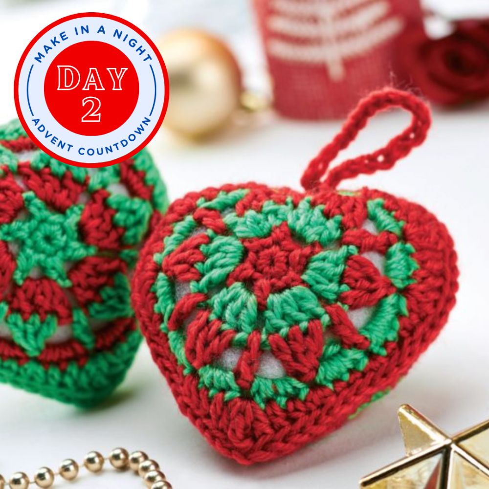 Advent Day 2: Heart Shaped Crochet Baubles | Knitting Patterns | Let's ...