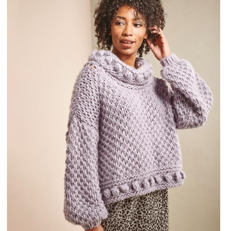 Chunky Oversize Textured Sweater | Knitting Patterns | Let's Knit Magazine