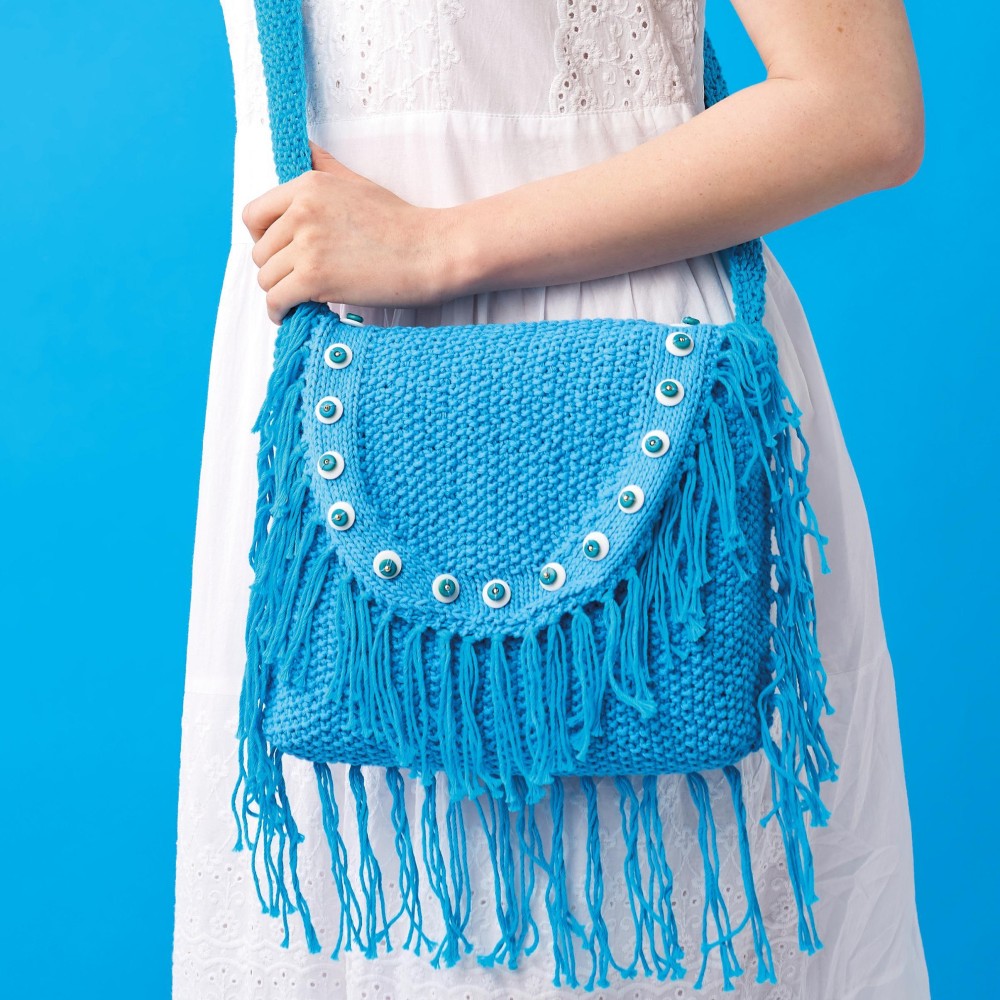 Boho Tassel Bag Knitting Pattern | Knitting Patterns | Let's Knit Magazine