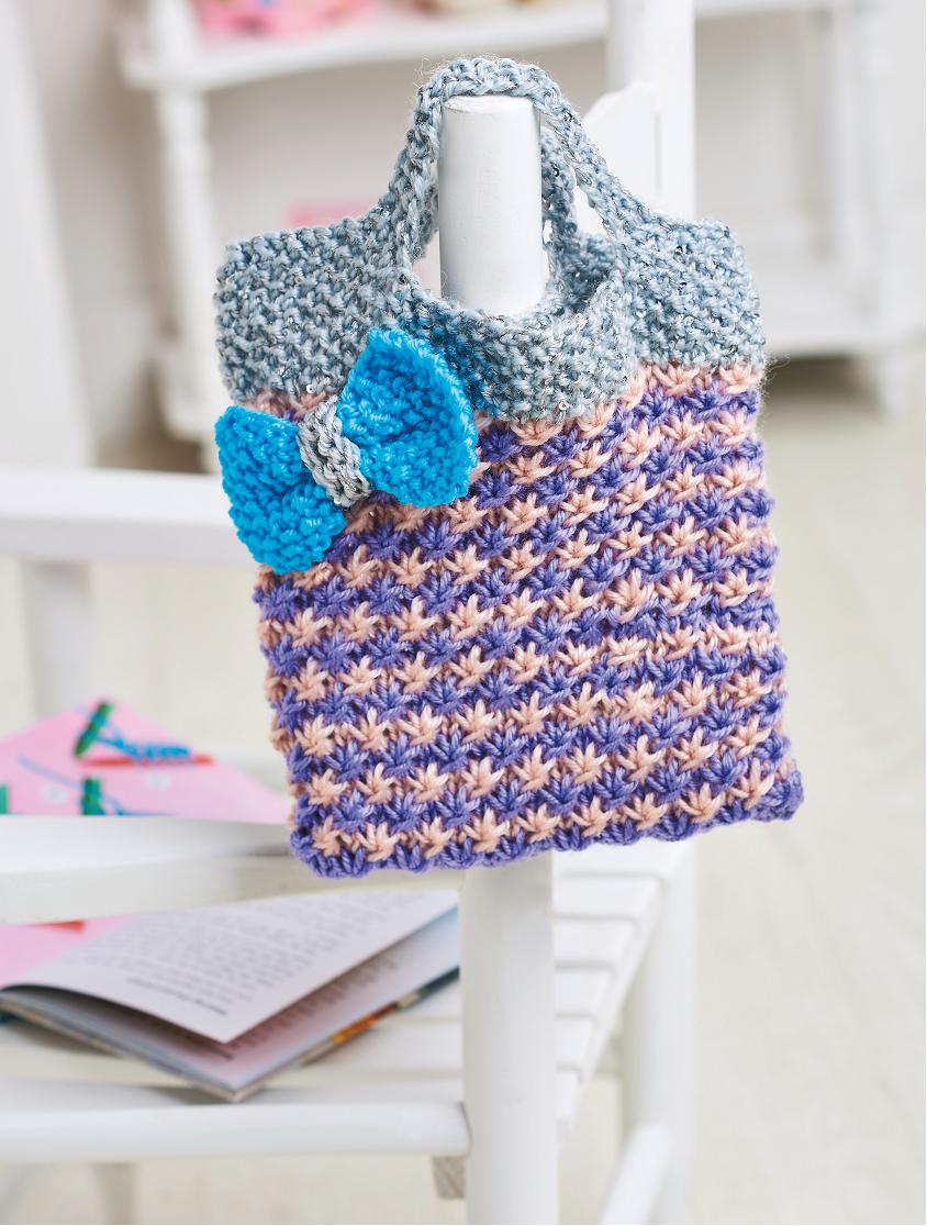 Bow Handbag | Knitting Patterns | Let's Knit Magazine
