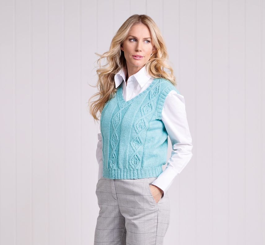 Cabled Tank Top | Knitting Patterns | Let's Knit Magazine