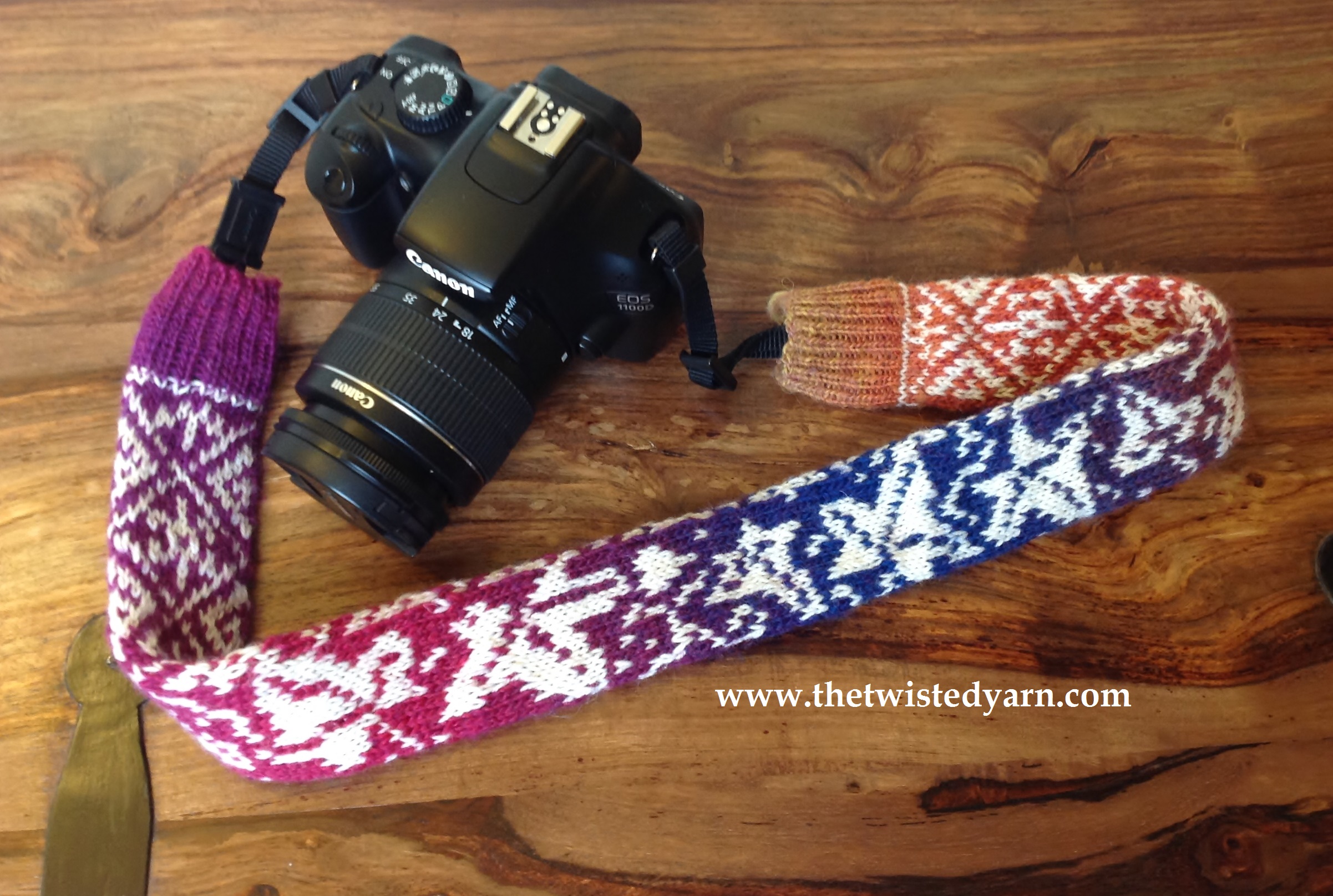 Colourful ivy camera strap | Knitting Patterns | Let's Knit Magazine
