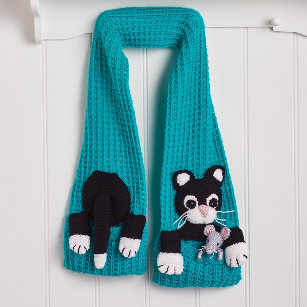 Cat and Mouse Child’s Scarf Knitting Pattern | Knitting Patterns | Let ...