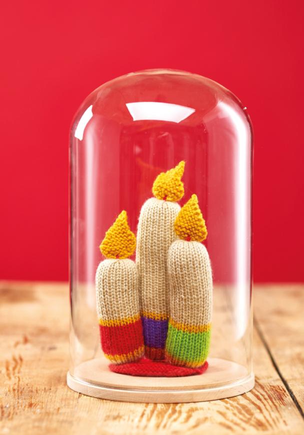 Christmas Candles | Knitting Patterns | Let's Knit Magazine