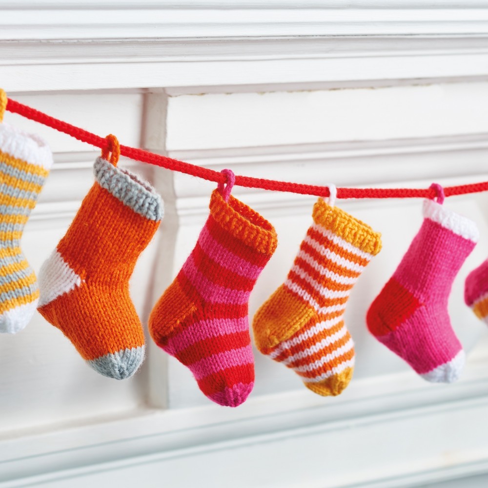 Christmas Stocking Bunting | Knitting Patterns | Let's Knit Magazine
