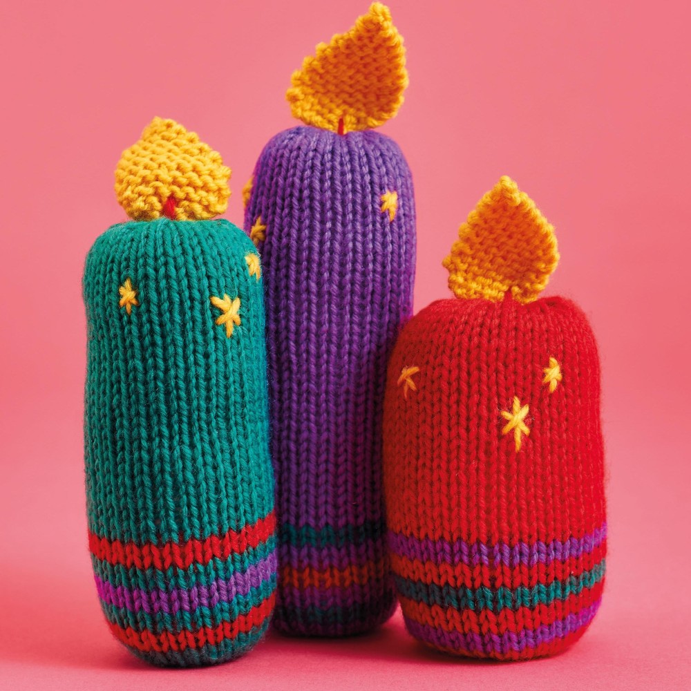 Knitted Diwali Candles | Knitting Patterns | Let's Knit Magazine