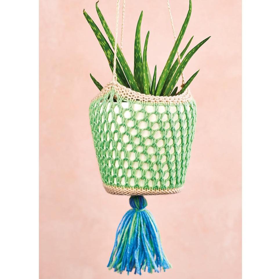 Easy Retro Plant Hanger | Knitting Patterns | Let's Knit Magazine