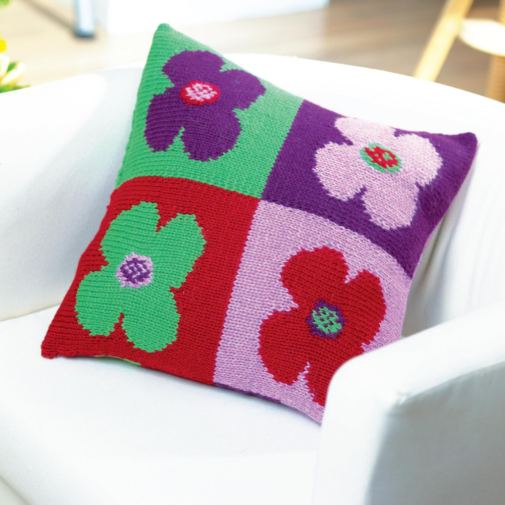 Flower Cushions Knitting Pattern | Knitting Patterns | Let's Knit Magazine