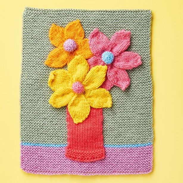 Flower Wall Art | Knitting Patterns | Let's Knit Magazine
