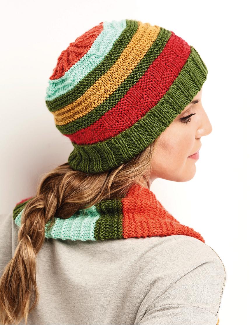 Hat, scarf and gloves set | Knitting Patterns | Let's Knit Magazine