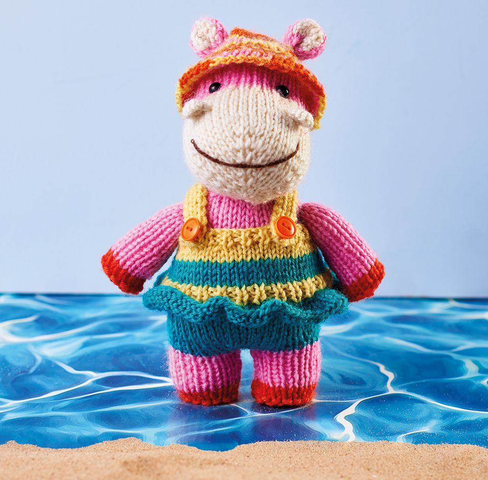 Beach Hippo Toy Knitting Pattern | Knitting Patterns | Let's Knit Magazine