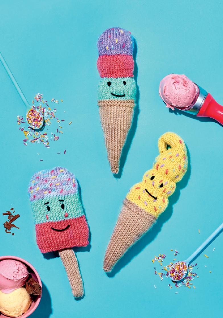 Ice Creams & Ice Lolly | Knitting Patterns | Let's Knit Magazine