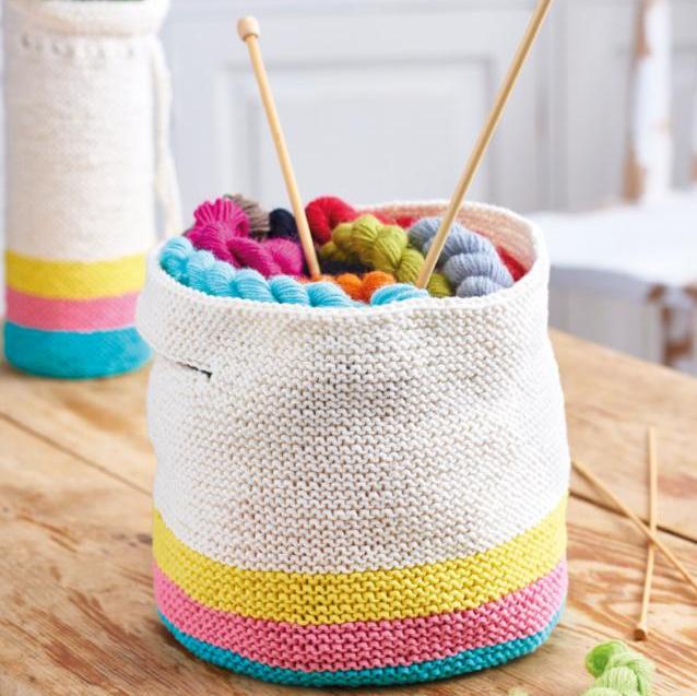 Knitted Basket and Vase Cover | Knitting Patterns | Let's Knit Magazine