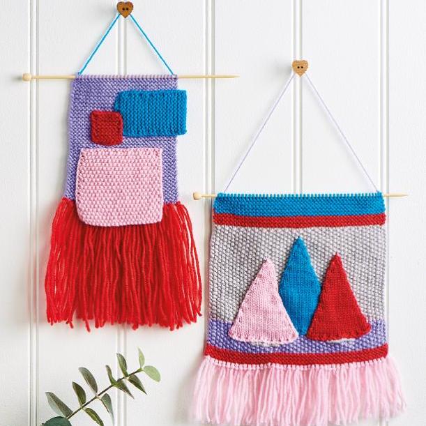 Knitted Geometric Wall Hanging | Knitting Patterns | Let's Knit Magazine