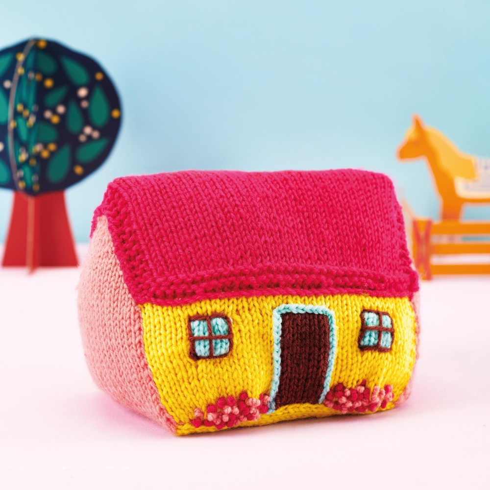 Knitted House Pattern Knit Miniature House Toy Free Knitting Patterns