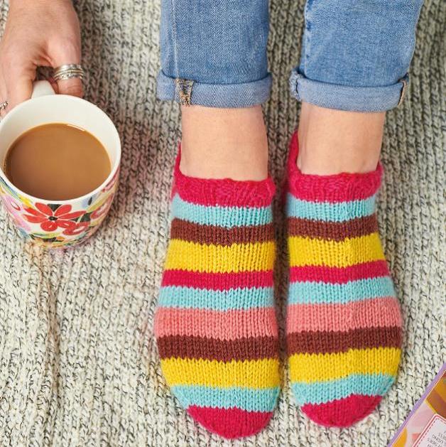 Knitted Slipper Socks | Knitting Patterns | Let's Knit Magazine