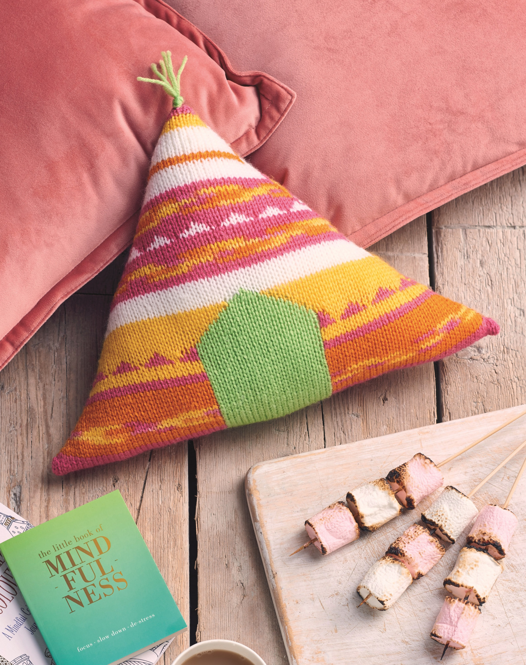 Teepee Cushion | Knitting Patterns | Let's Knit Magazine