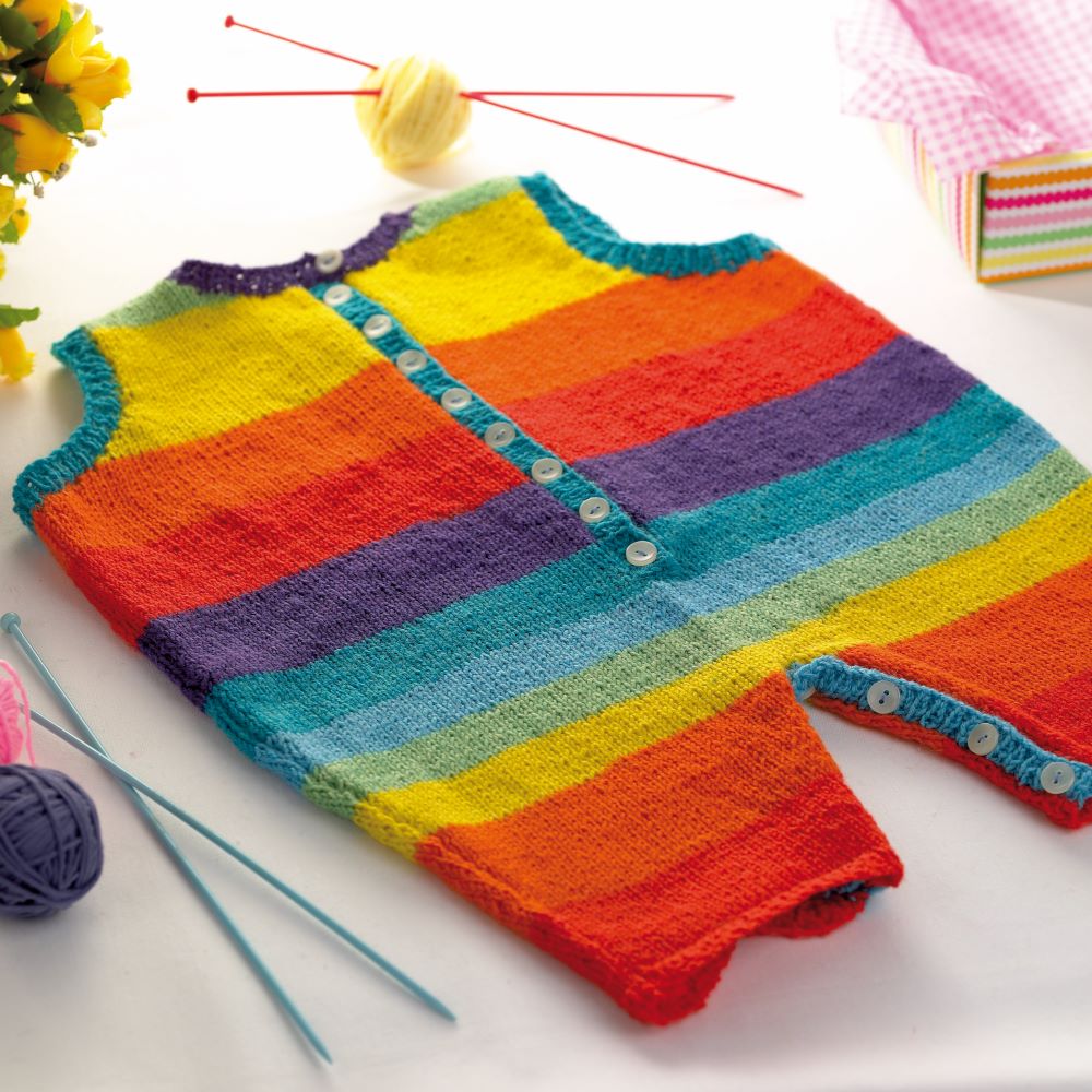 Rainbow Baby Romper Knitting Pattern | Knitting Patterns | Let's Knit ...