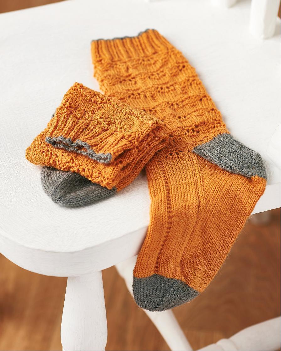 Lace and rib knit socks | Knitting Patterns | Let's Knit Magazine