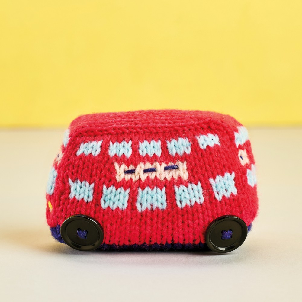 Mini London Bus | Knitting Patterns | Let's Knit Magazine