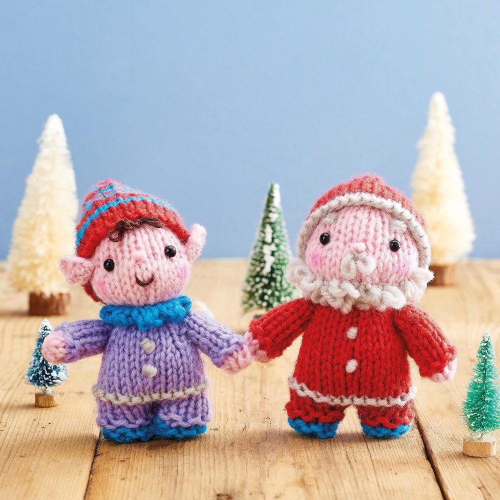 Mini Santa and Elf Toys | Knitting Patterns | Let's Knit Magazine