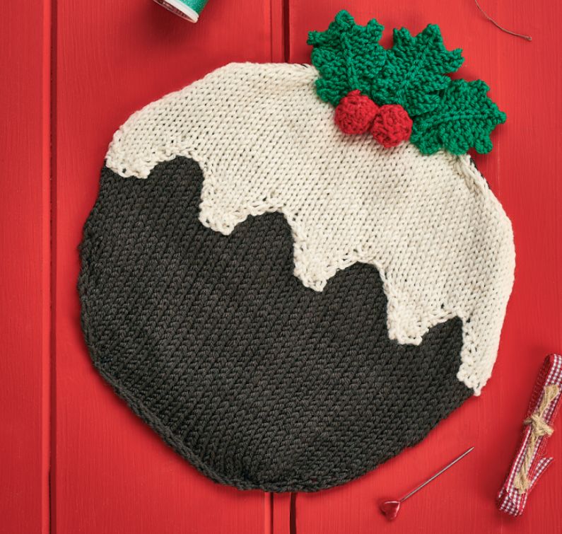 Christmas Pudding Applique Patch Knitting Pattern | Knitting Patterns ...