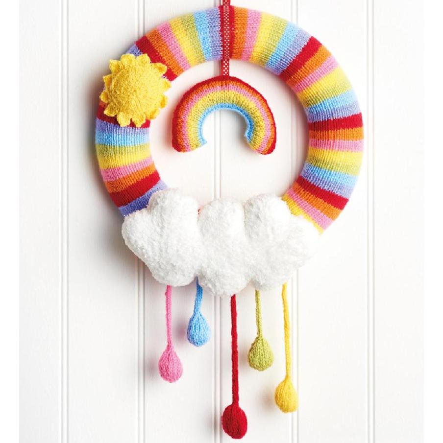 Easy Rainbow Wreath Knitting Pattern | Knitting Patterns | Let's Knit ...