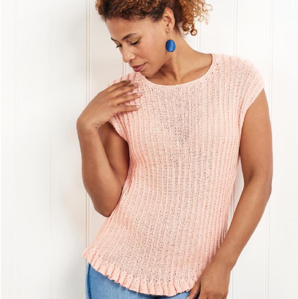 Ruffle Edged Top | Knitting Patterns | Let's Knit Magazine