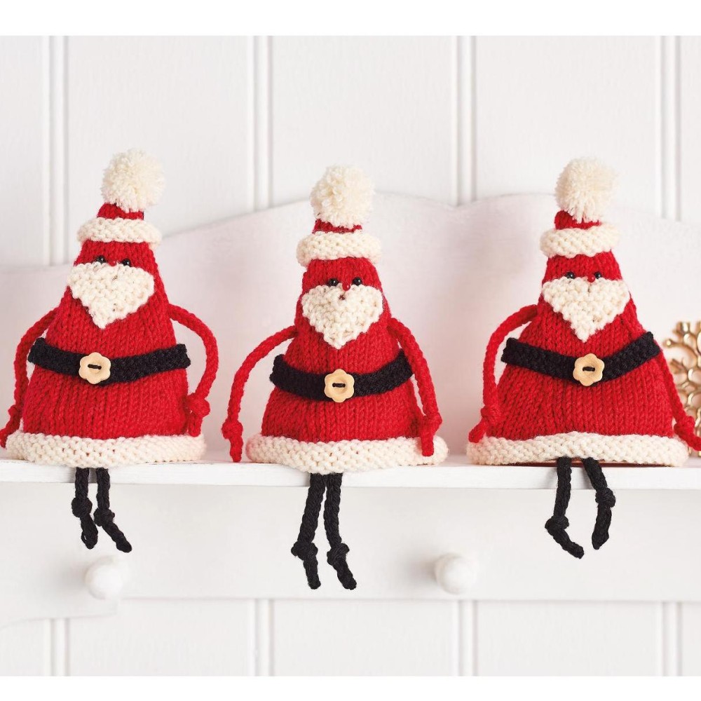 Knitted Santa Cone Tree Decorations | Knitting Patterns | Let's Knit ...
