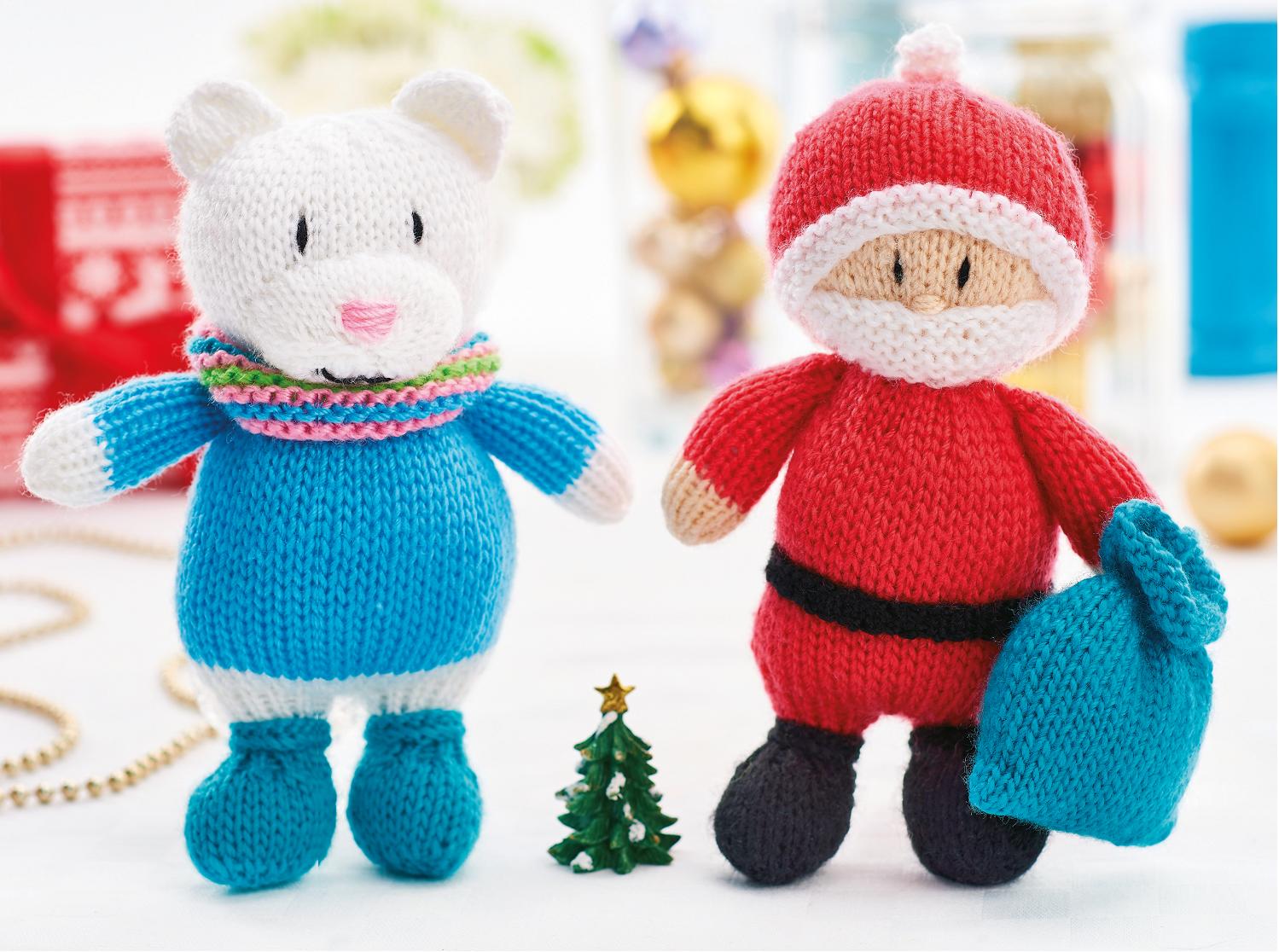 Santa & Polar Bear | Knitting Patterns | Let's Knit Magazine