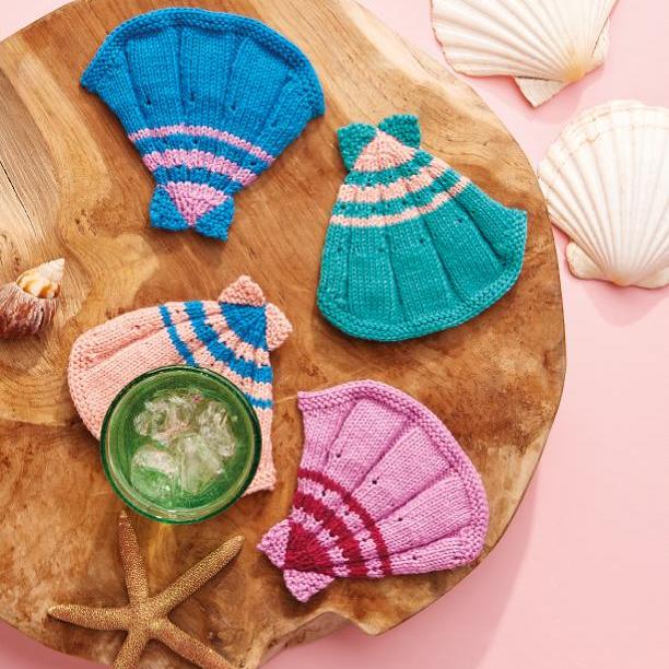 Seashell Coasters | Knitting Patterns | Let's Knit Magazine