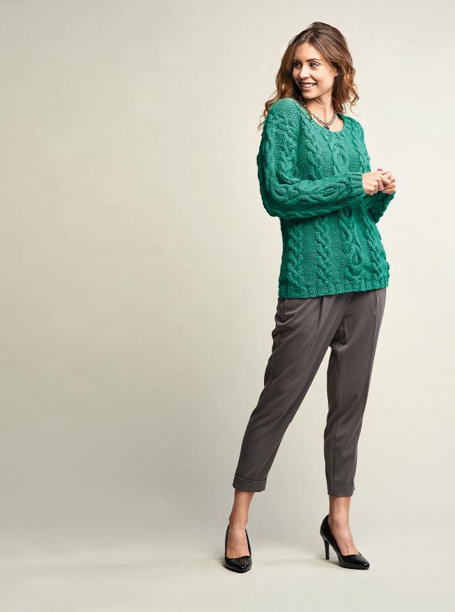 Simple Chunky Cable Jumper | Knitting Patterns | Let's Knit Magazine