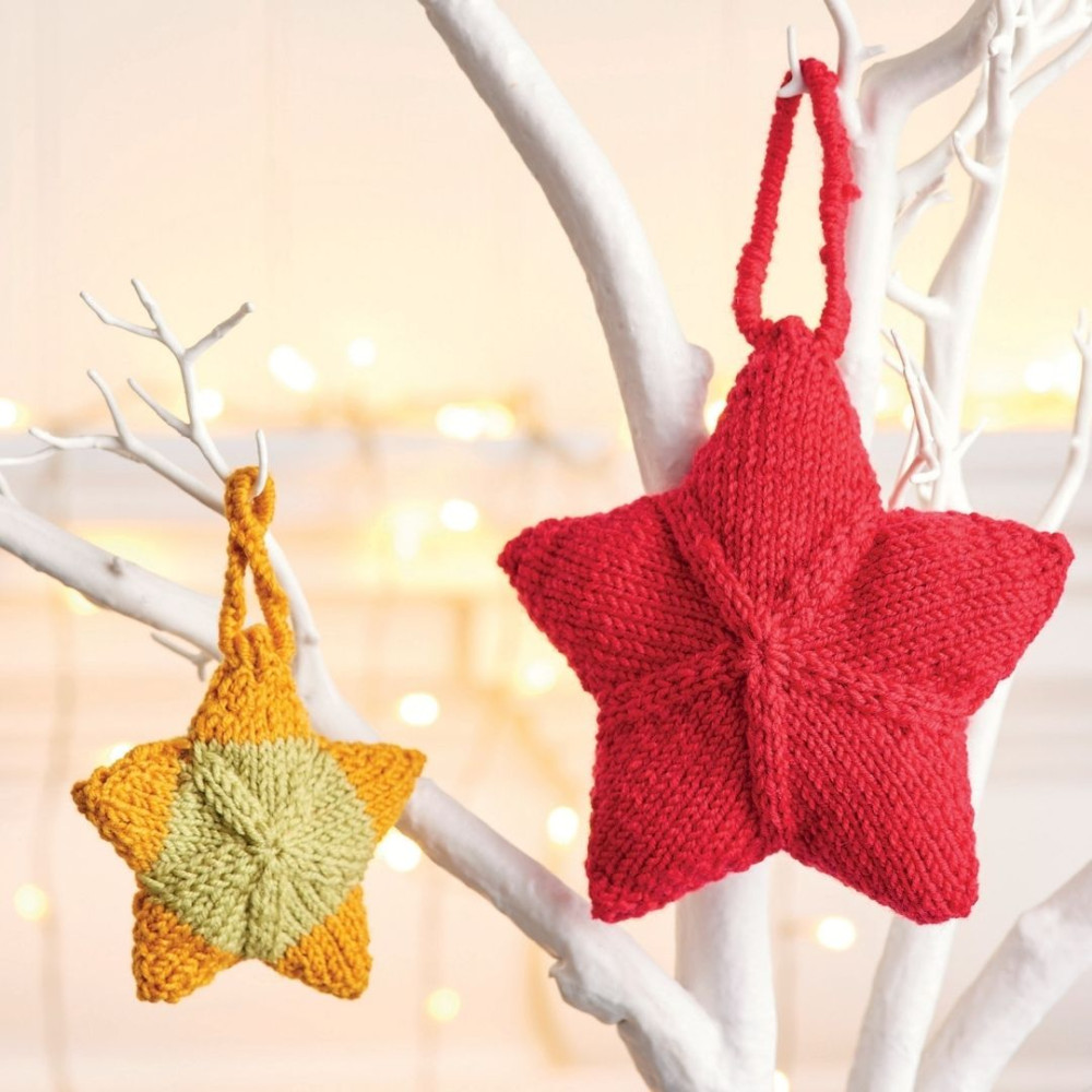Christmas Star Decorations Knitting Pattern | Knitting Patterns | Let's ...