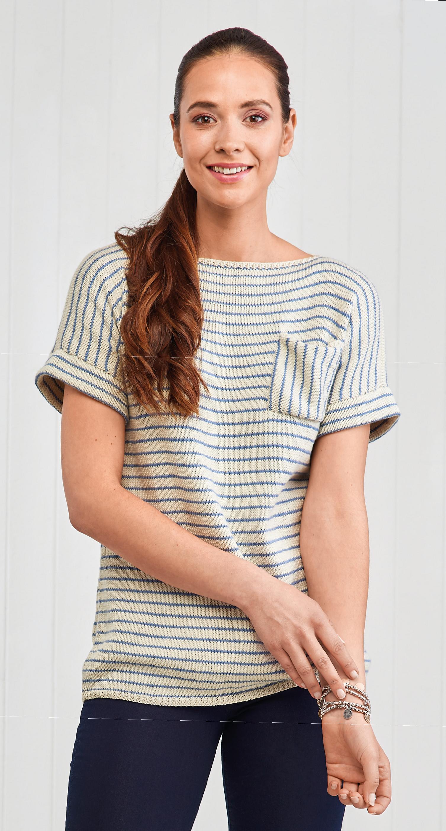 Stripe T-shirt | Knitting Patterns | Let's Knit Magazine