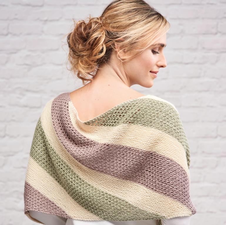 Stripy Alpaca Wrap | Knitting Patterns | Let's Knit Magazine