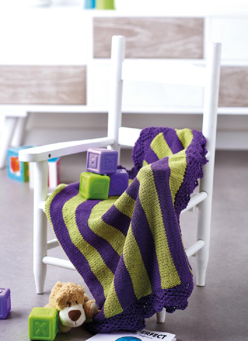 Stripy baby blanket | Knitting Patterns | Let's Knit Magazine