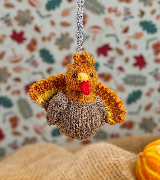 Thanksgiving Turkey Christmas Bauble Knitting Pattern | Knitting ...