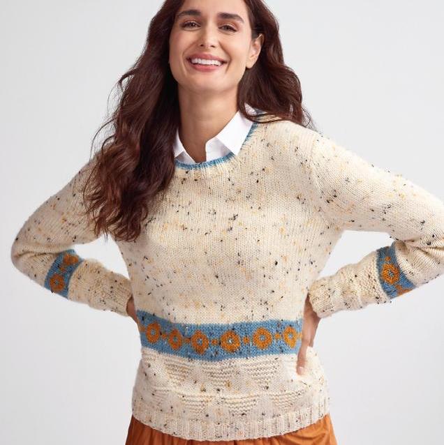 Tweed Fair Isle Jumper | Knitting Patterns | Let's Knit Magazine