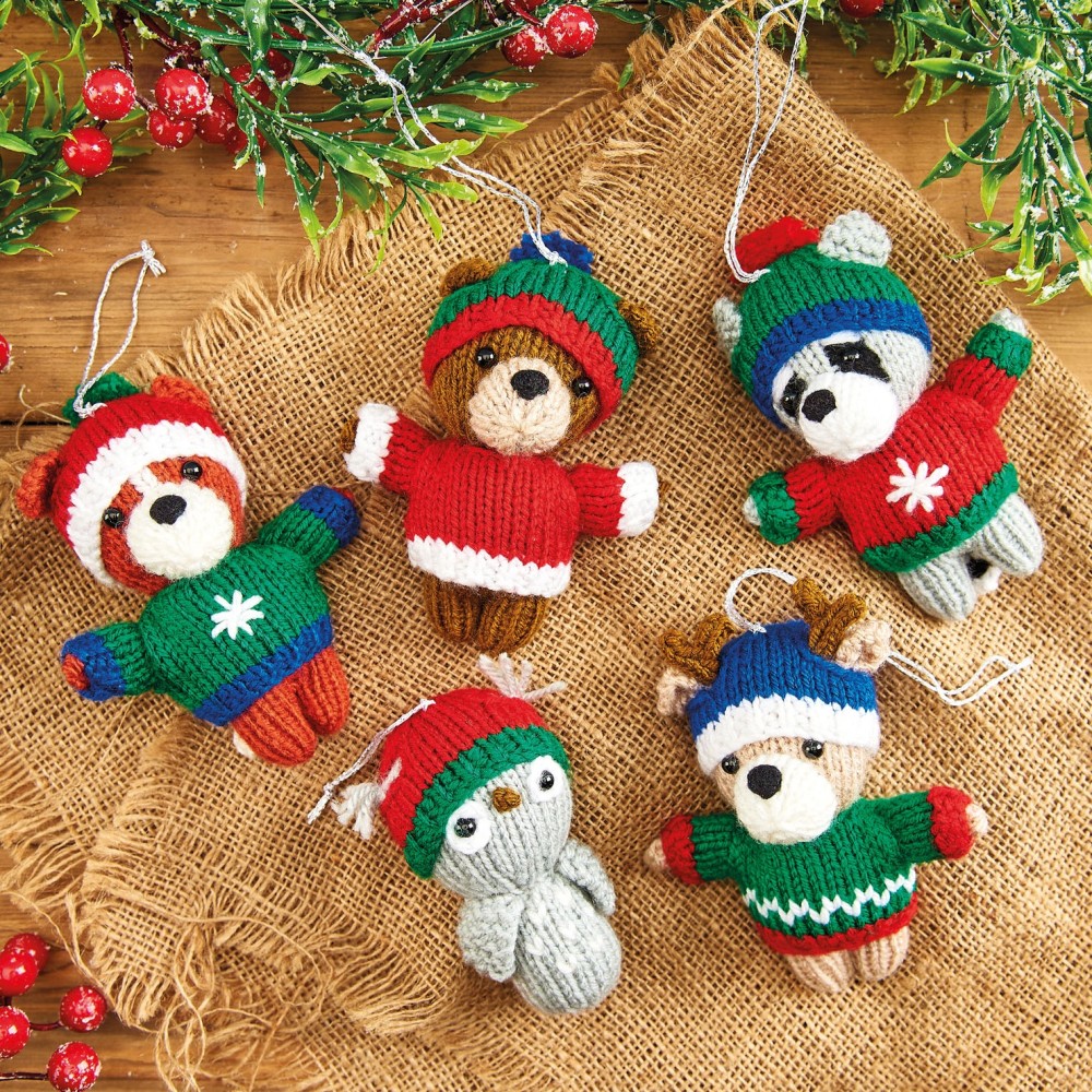 Woodland Christmas Decorations | Knitting Patterns | Let's Knit Magazine