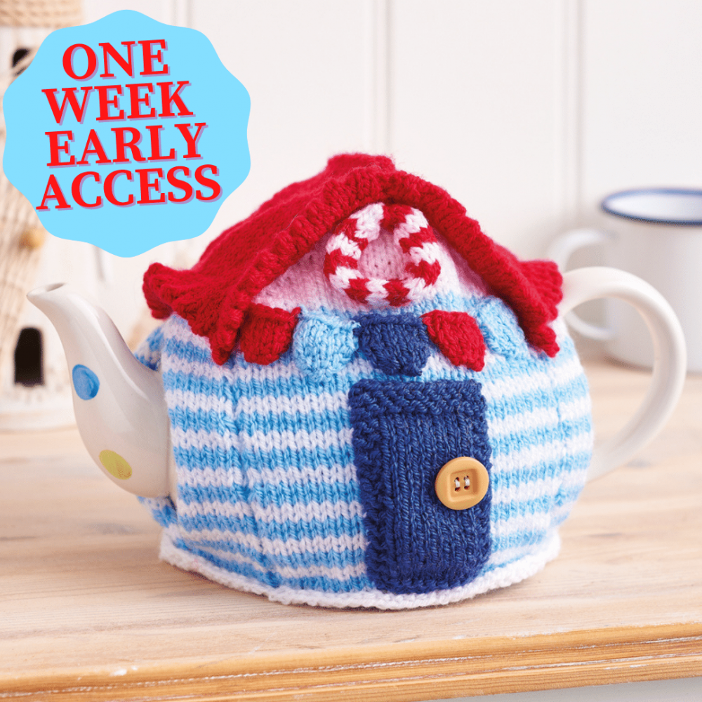 Early Access Pattern: Beach Hut Tea Cosy | Knitting Patterns | Let's ...