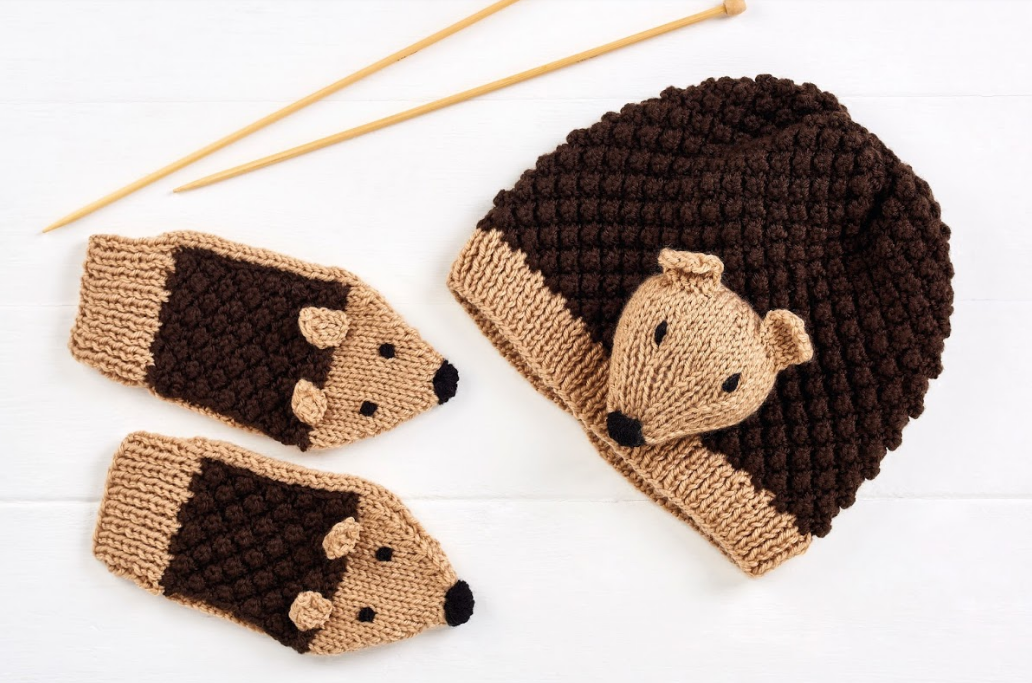 Child’s Hedgehog Hat and Mittens | Knitting Patterns | Let's Knit Magazine