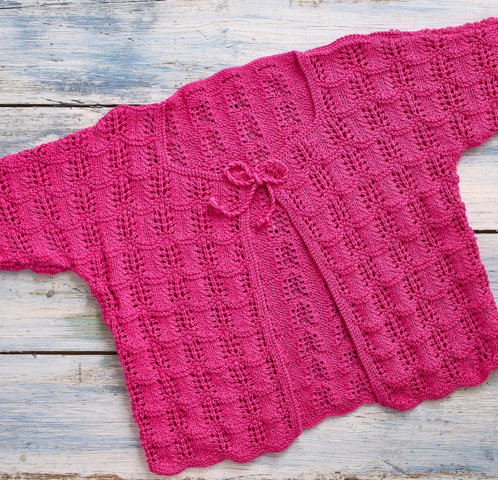 Short Sleeve Tie Front Cardigan | Knitting Patterns | Let's Knit Magazine