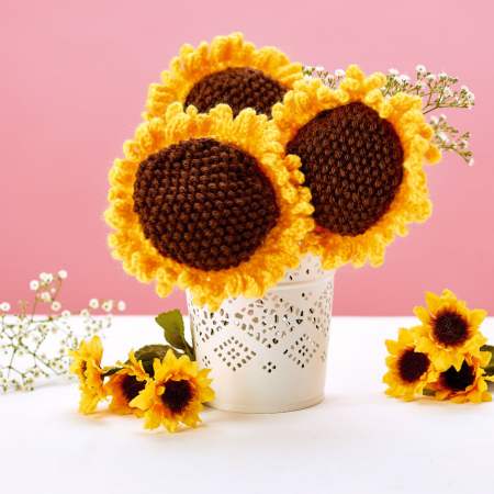 Sunflower Bouquet | Knitting Patterns | Let's Knit Magazine