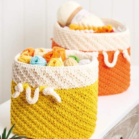 Early Access for Members! Knitted Storage Baskets | Knitting Patterns ...