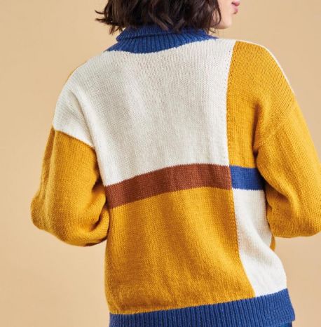 Colour block sweater | Free Knitting Patterns | Welcome to Let's Knit ...