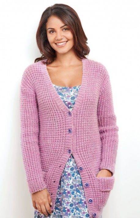 Essential Chunky Cardigan | Free Knitting Patterns | Welcome to Let's ...