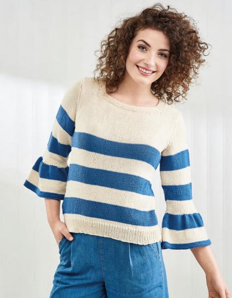 Flared Sleeve Sweater | Free Knitting Patterns | Welcome to Let's Knit ...