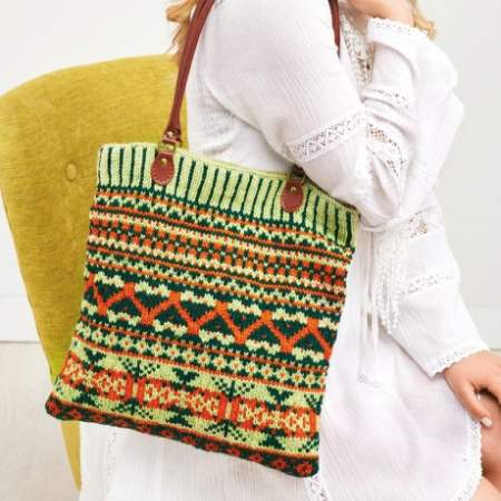 Fair Isle Bag | Knitting Patterns | Let's Knit Magazine