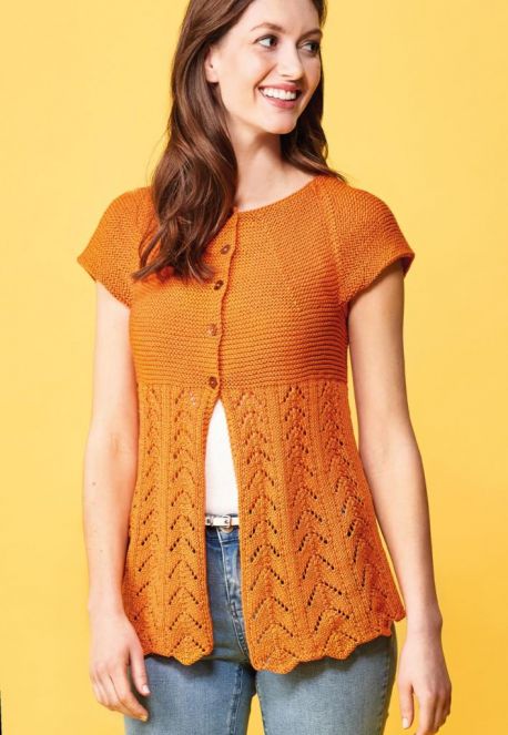 Simple Lace Short Sleeve Cardigan | Free Knitting Patterns | Welcome to ...